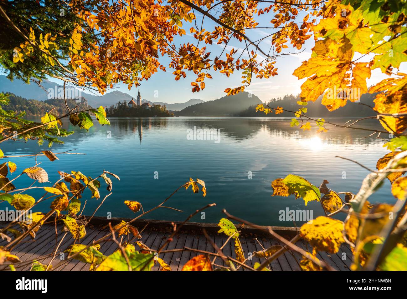 The famous Alpine Lake Bled (Blejsko jezero) in Slovenia, an amazing ...
