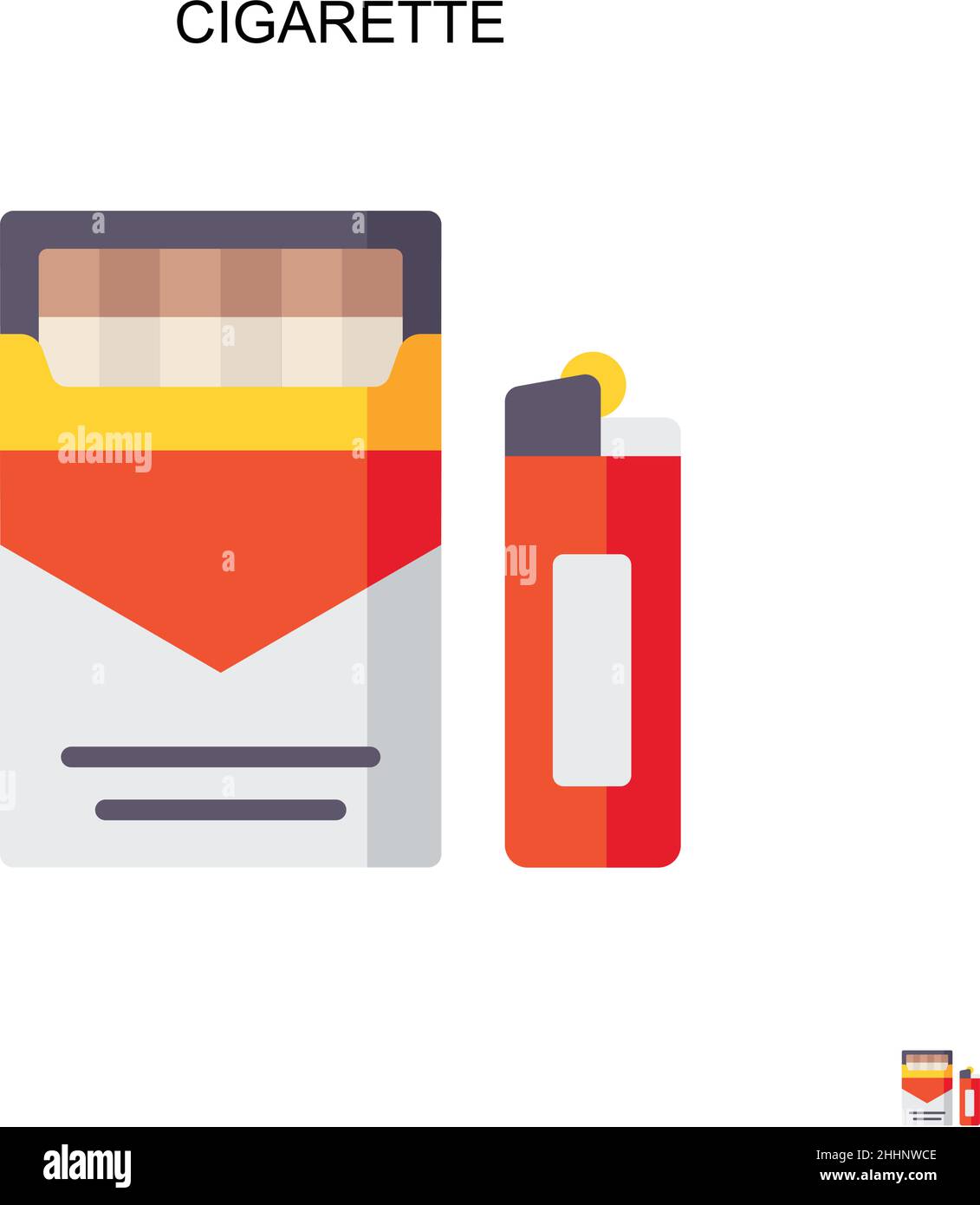 Cigarette Simple vector icon.Perfect color modern pictogram on editable ...