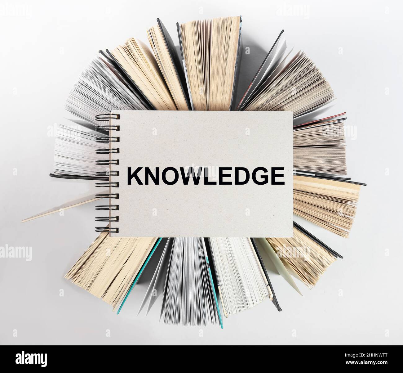 Knowledge word on academic books, concept Stock Photo - Alamy