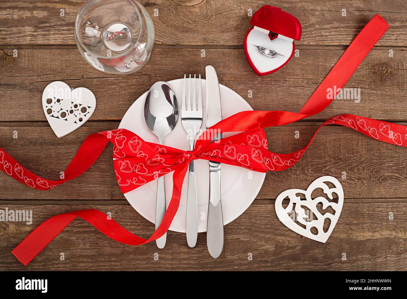 Romantic dinner concept. Valentine day or proposal background Stock ...