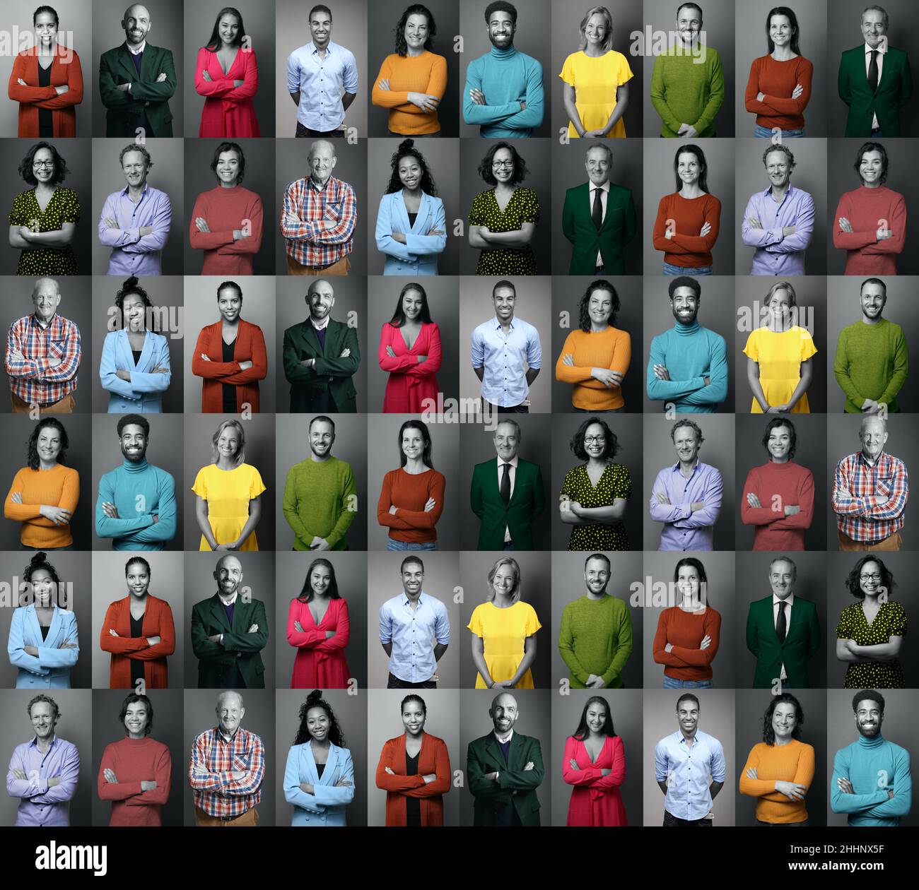 Group of people in a collage Stock Photo - Alamy