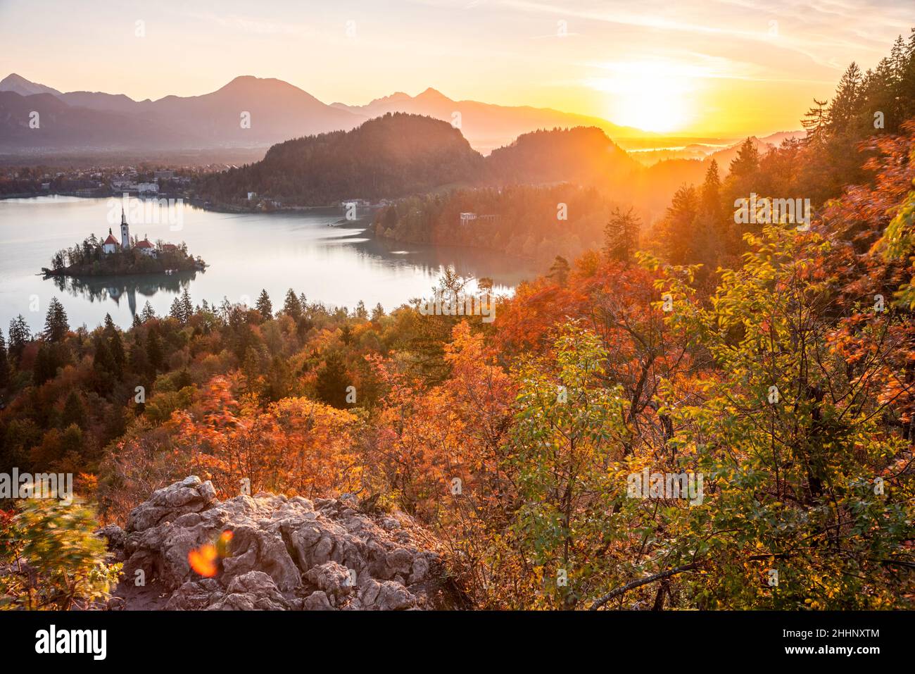 The silence of the ancient cities of Europe. Panoramic morning view of ...