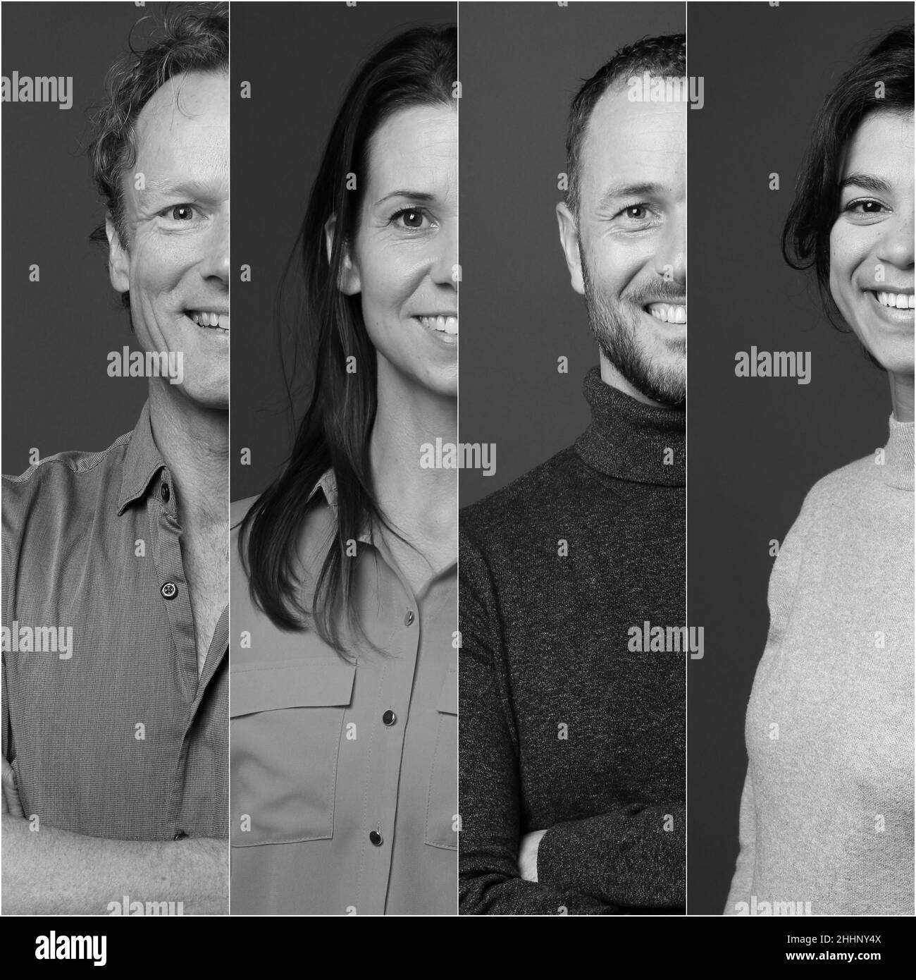 Group of people in a collage Stock Photo - Alamy