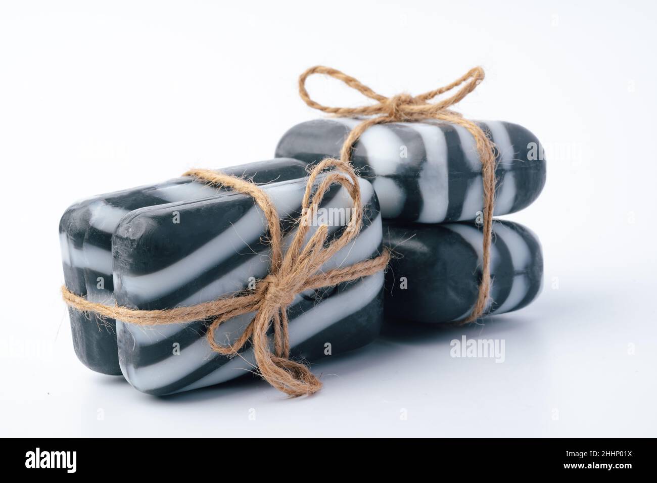 Stack of soap bars on white background Stock Photo - Alamy