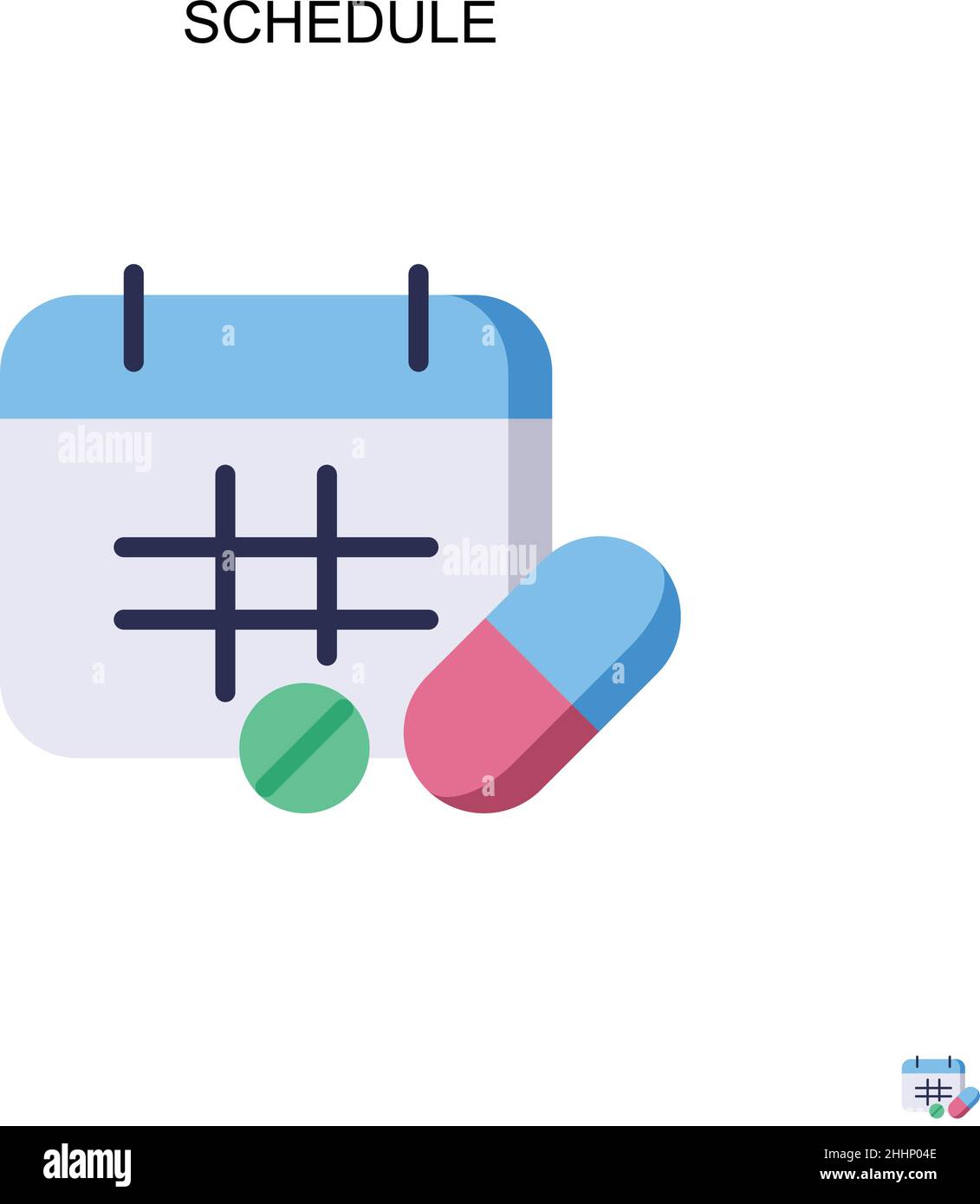 Schedule Simple vector icon.Perfect color modern pictogram on editable ...