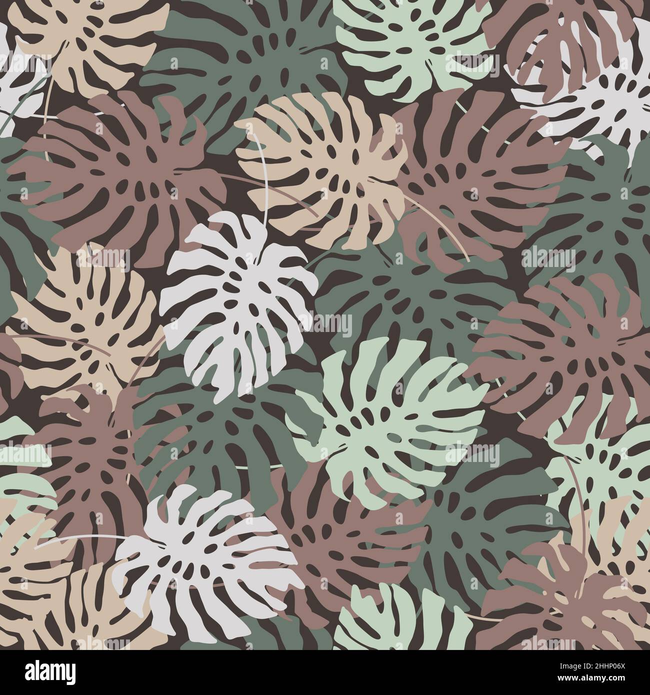 Monstera seamless pattern vector illustration for fabric and printing ...