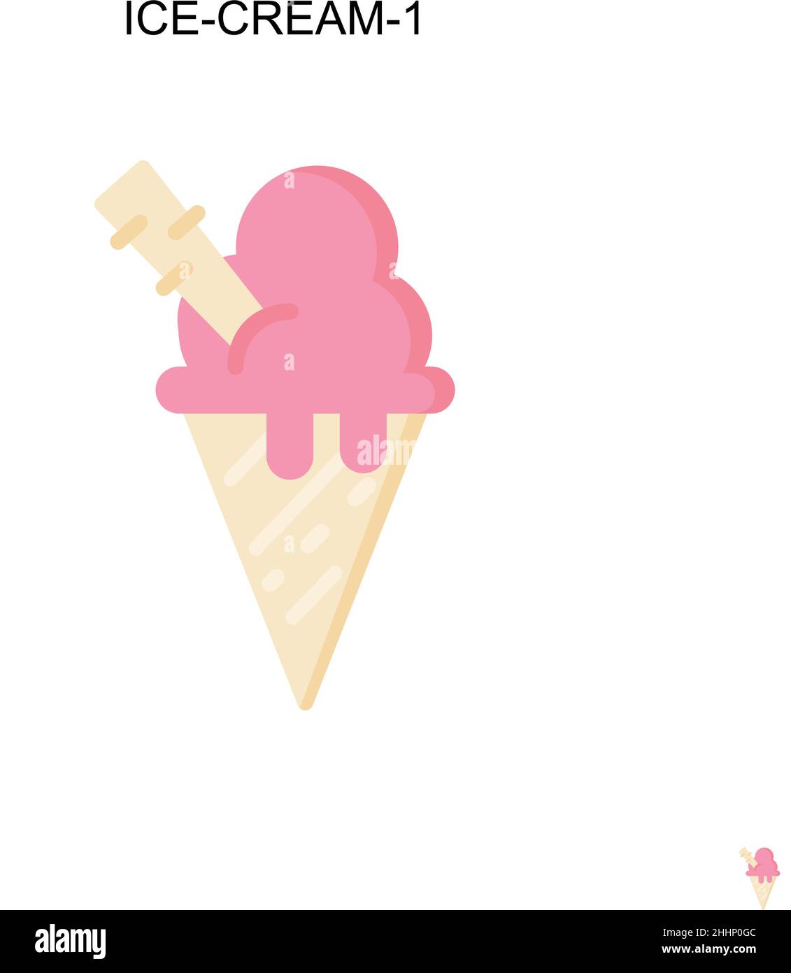 Ice-cream-1 Simple vector icon.Perfect color modern pictogram on ...