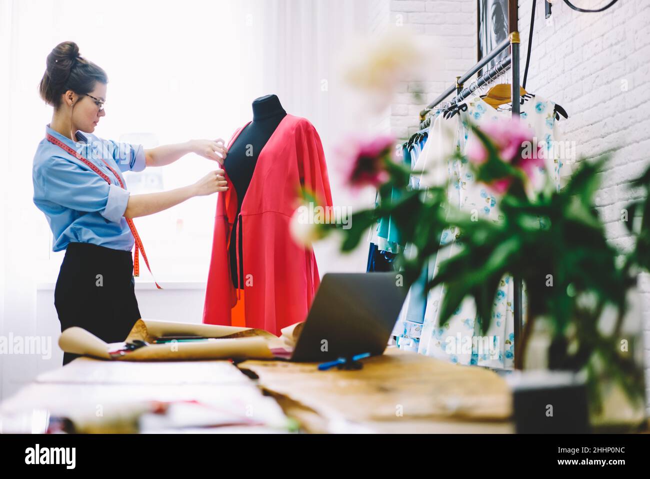 Inside work process woman hi-res stock photography and images - Alamy