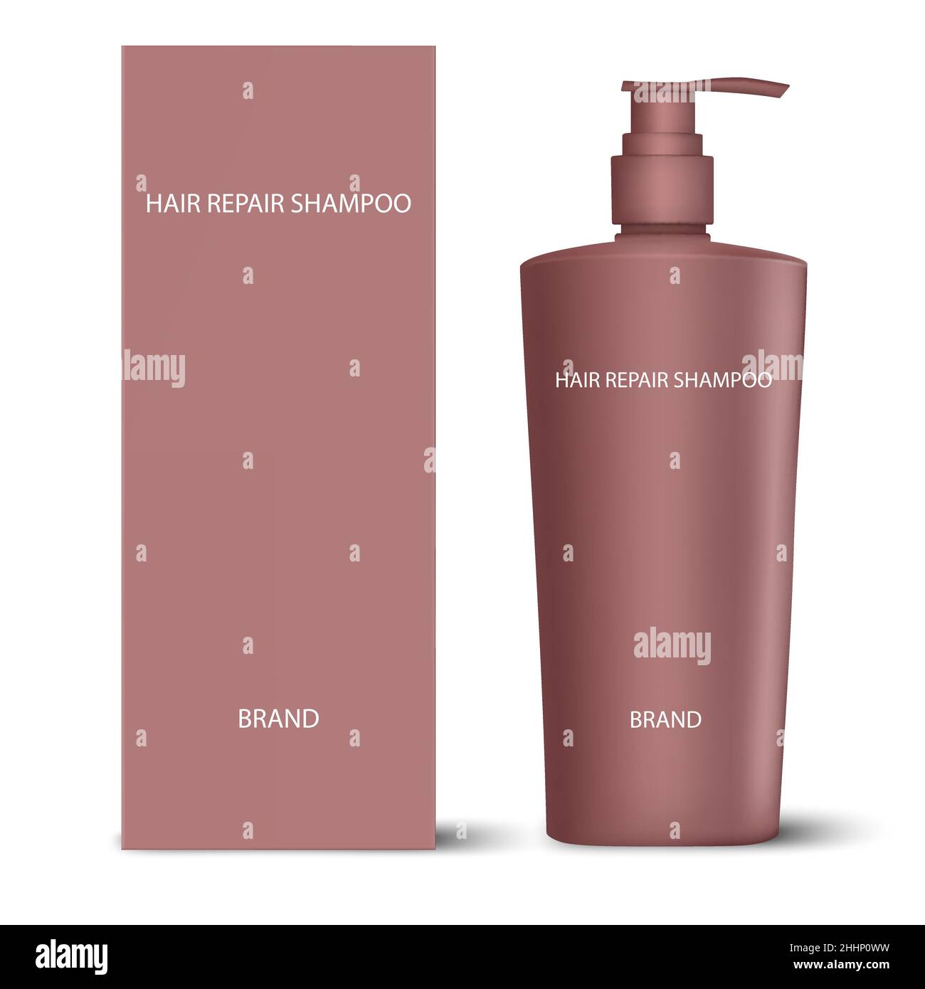 Vector drawing. Hair repair shampoo bottle with a packing box Stock ...
