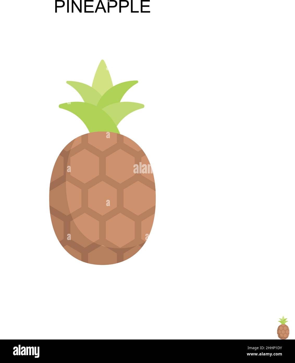 Pineapple Simple vector icon.Perfect color modern pictogram on editable ...