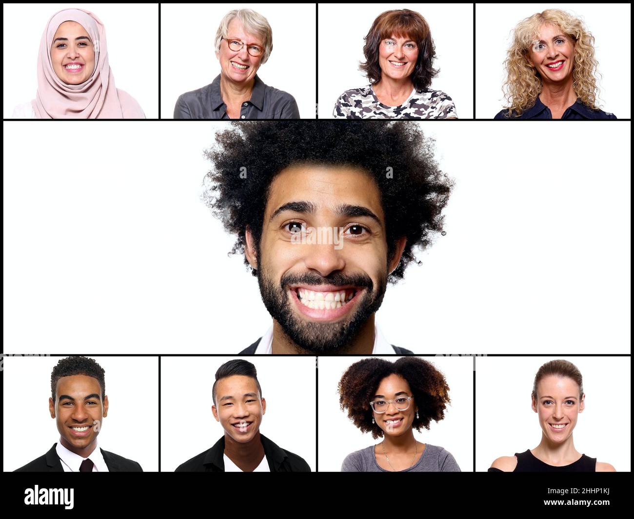 Group of beautiful people in a collage Stock Photo - Alamy