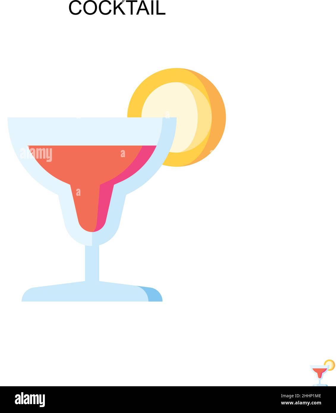 Cocktail Simple vector icon.Perfect color modern pictogram on editable ...