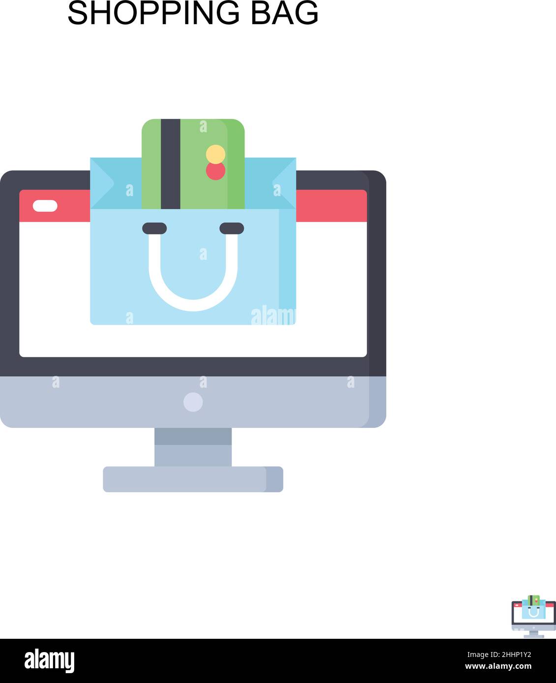 Shopping bag Simple vector icon.Perfect color modern pictogram on ...