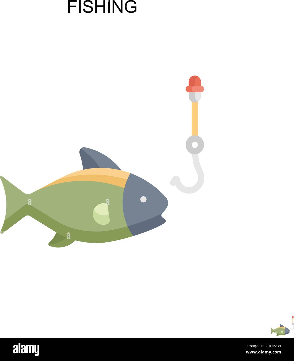 Fishing Simple vector icon.Perfect color modern pictogram on editable ...