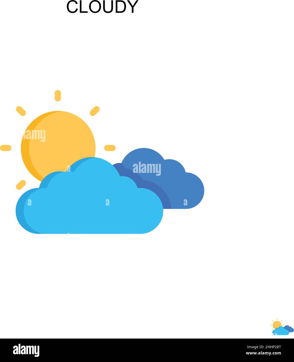 Cloudy Simple vector icon.Perfect color modern pictogram on editable ...