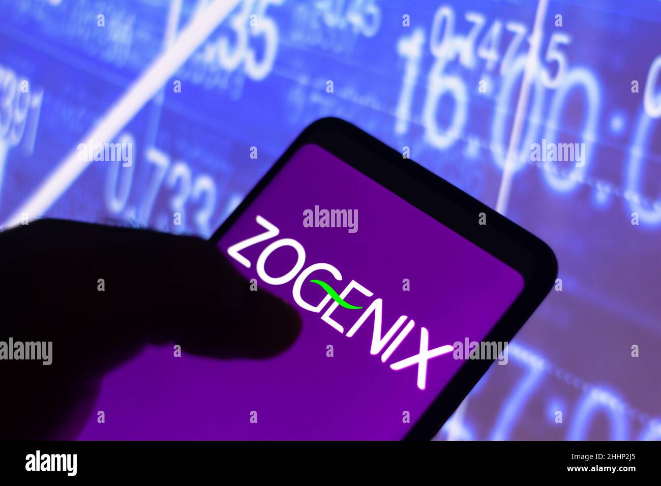 In this photo illustration, the Zogenix logo seen displayed on a ...
