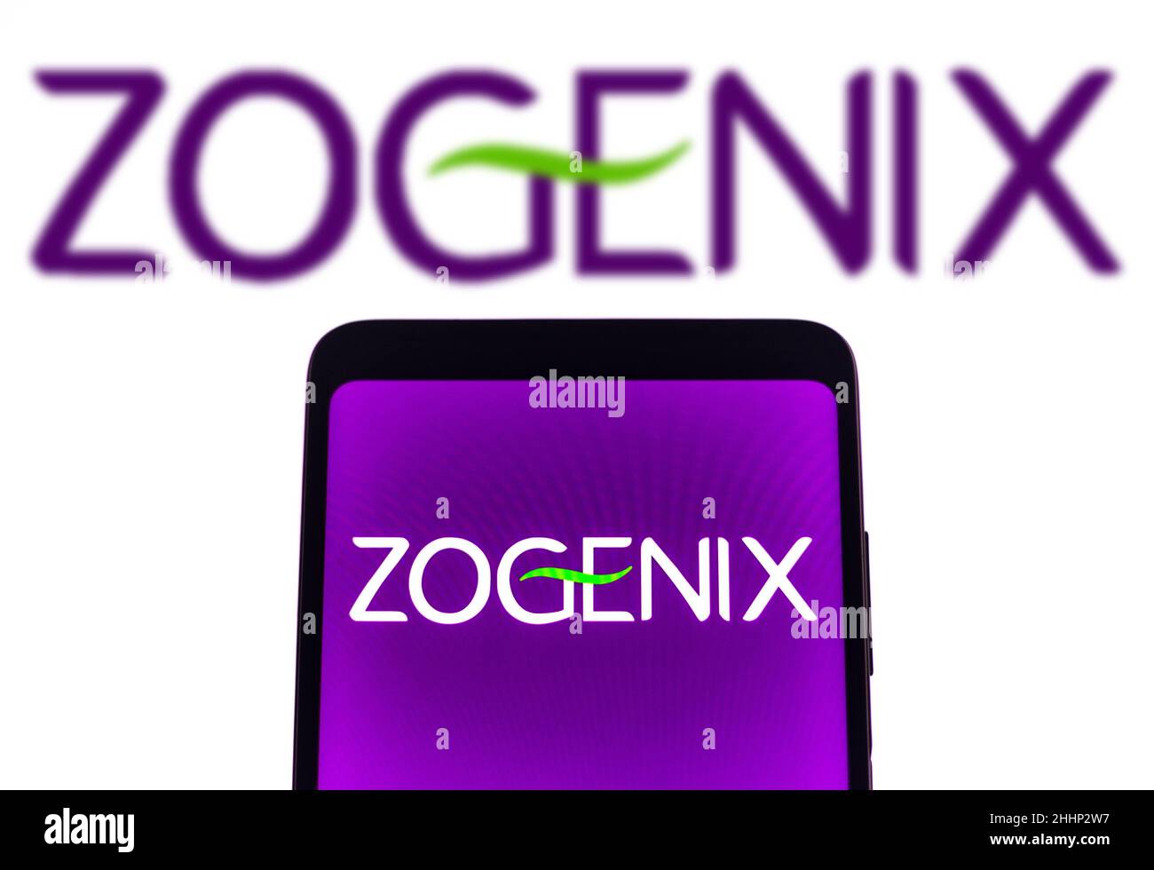In this photo illustration, the Zogenix logo seen displayed on a ...