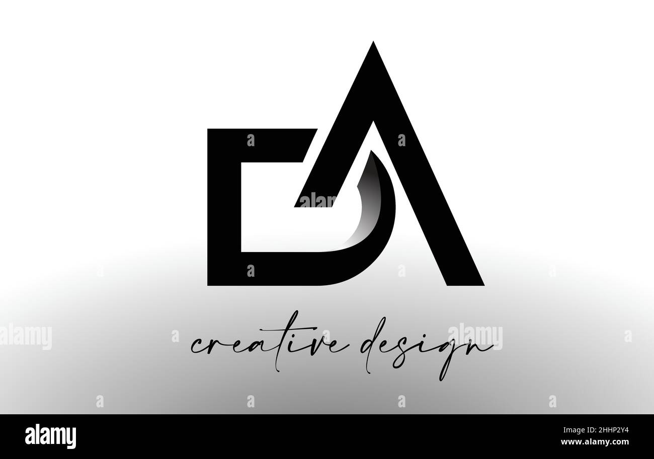 DA Letter Logo Design with Elegant Minimalist Look.DA Icon vector with ...