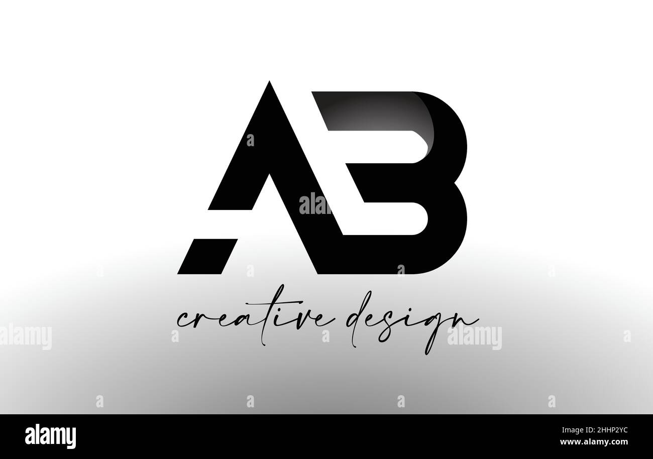 AB Letter Logo Design with Elegant Minimalist Look.AB Icon vector with ...