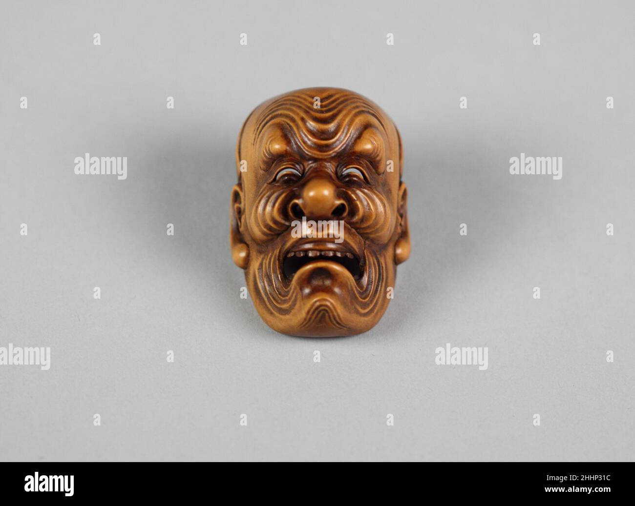 Netsuke of Mask of Old Man's Face 19th century Japan. Netsuke of Mask ...