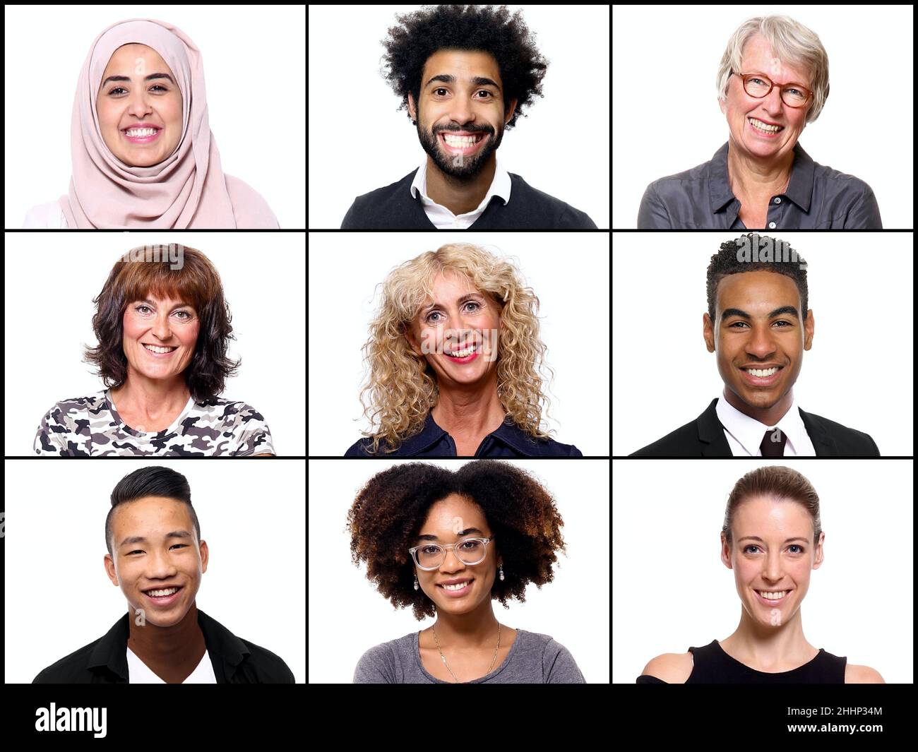 Group of beautiful people in a collage Stock Photo - Alamy