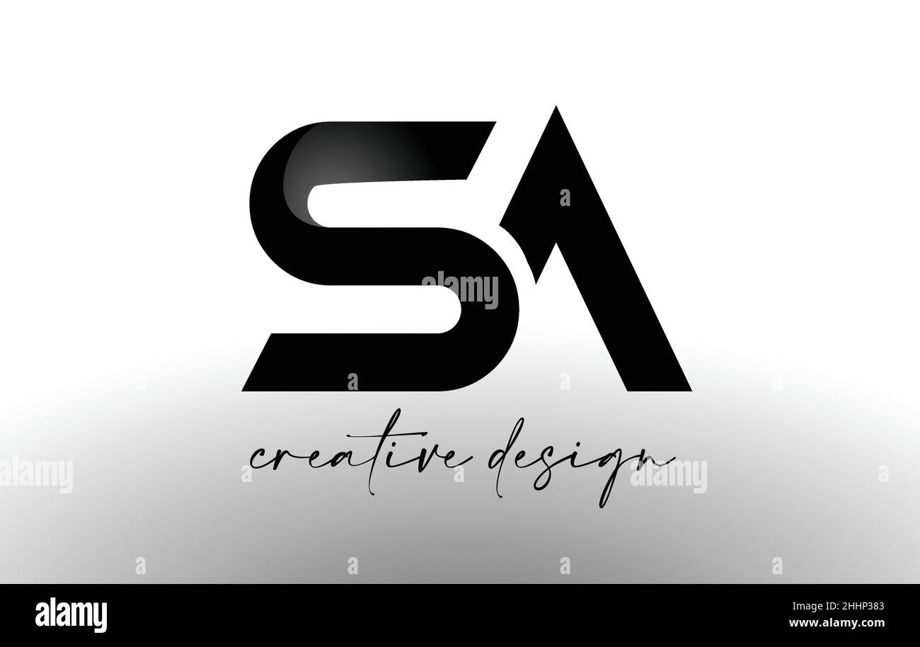 SA Letter Logo Design with Elegant Minimalist Look.SA Icon vector with ...