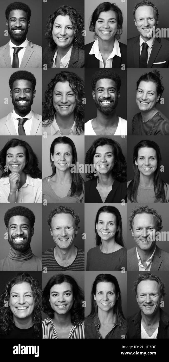 Group of beautiful people in a collage Stock Photo - Alamy