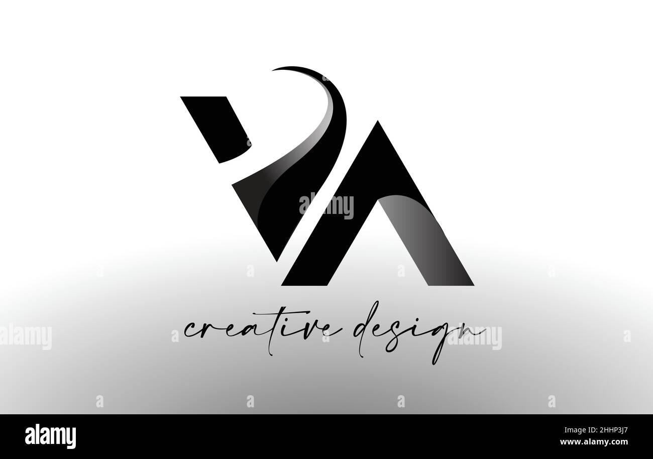 VA Letter Logo Design with Elegant Minimalist Look.VA Icon vector with ...