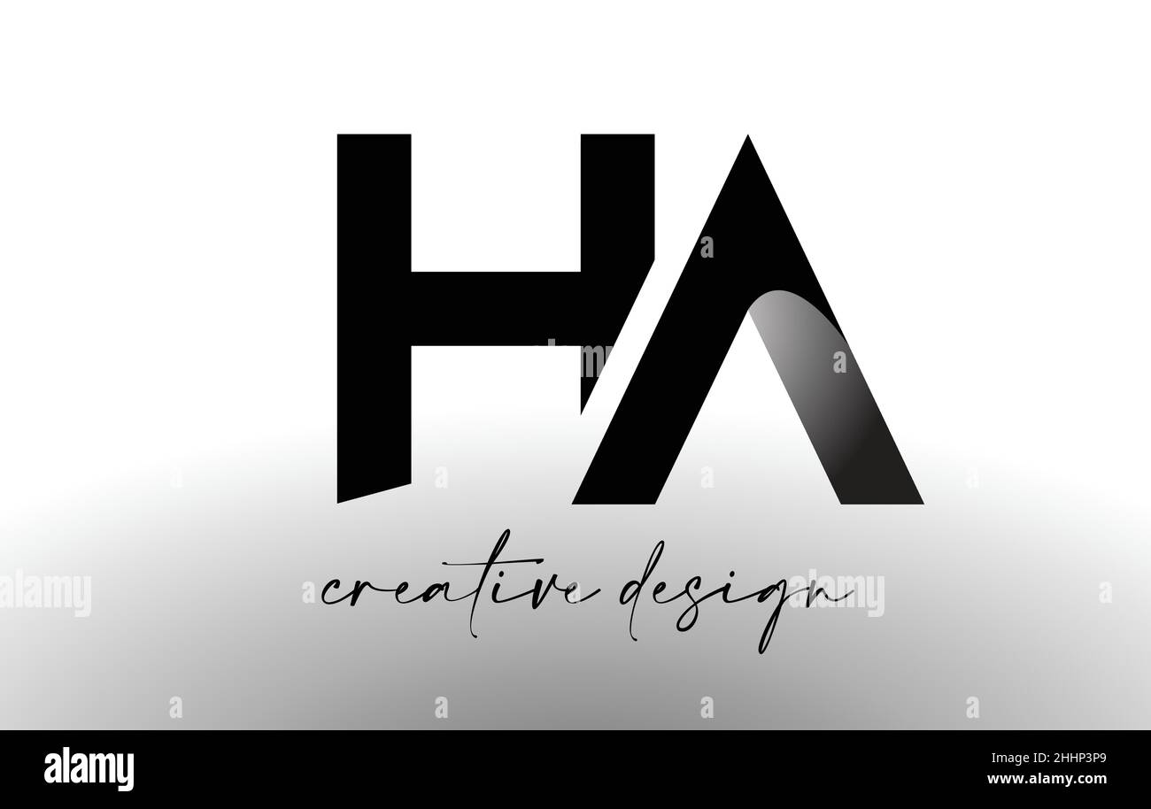HA Letter Logo Design with Elegant Minimalist Look.HA Icon vector with ...