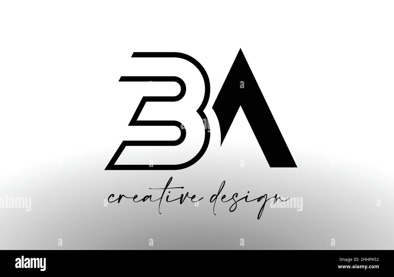 BA Letter Logo Design with Elegant Minimalist Look.BA Icon vector with ...