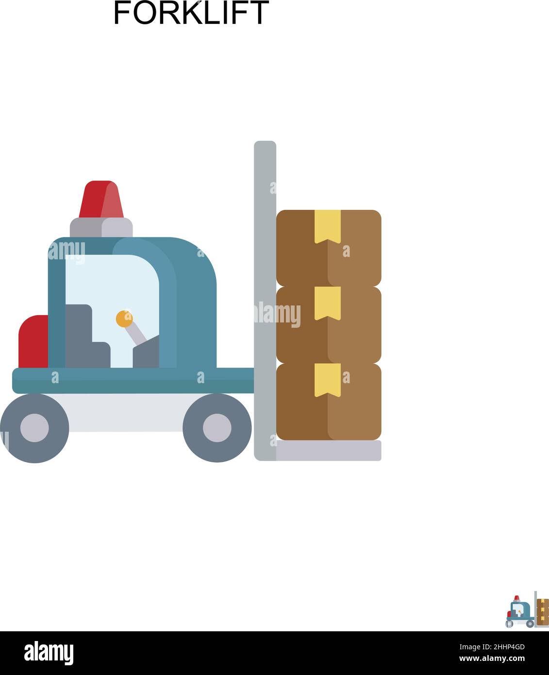 Forklift Simple vector icon.Perfect color modern pictogram on editable ...