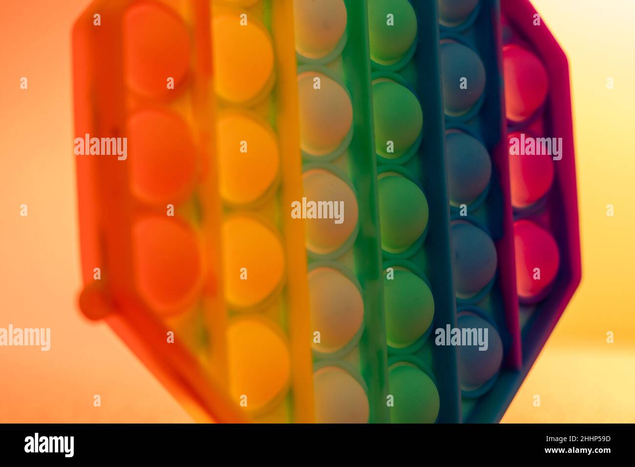 Close up shot of octagon pop it toy on colorful background Stock Photo ...
