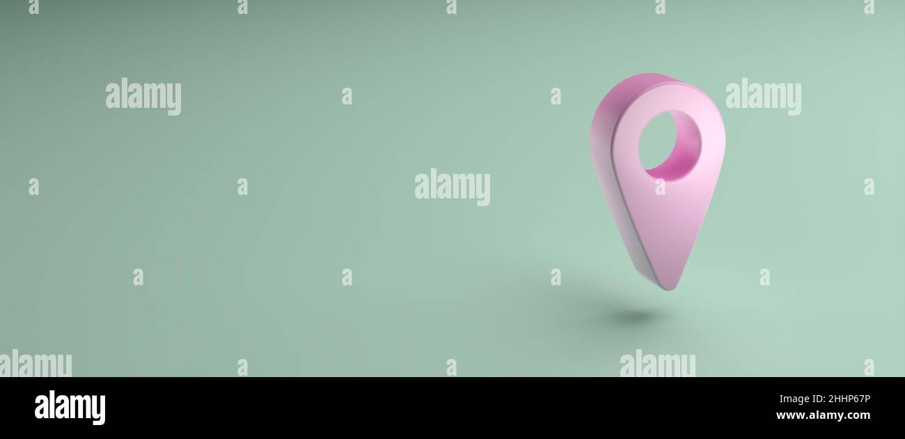 A pin used as a navigation or location marker on electronic maps ...