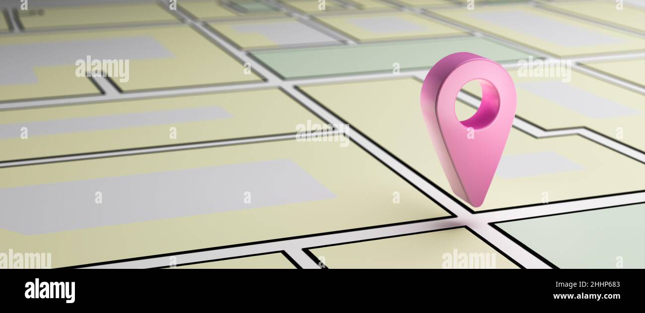 A navigation marker pin on a map. Navigation concept Stock Photo - Alamy