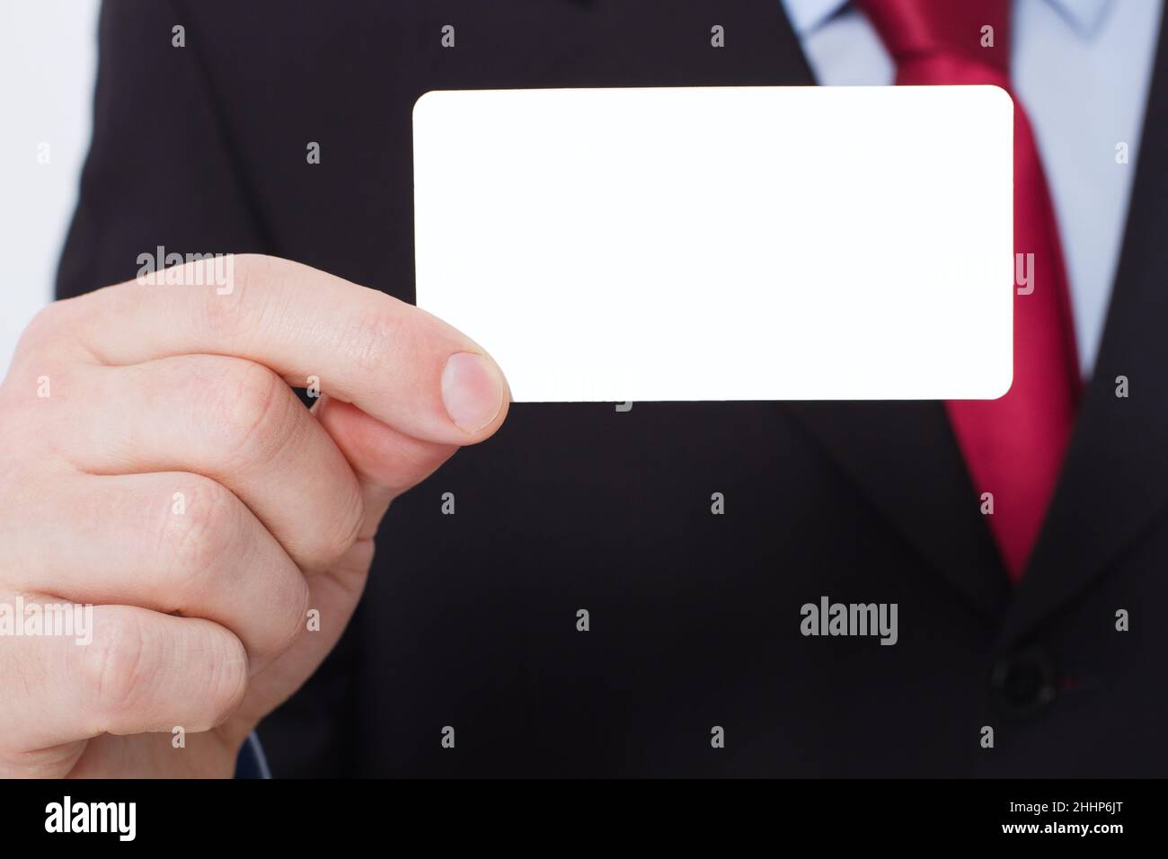Template and Blank Business card in Man's hand. Selective focus Stock ...