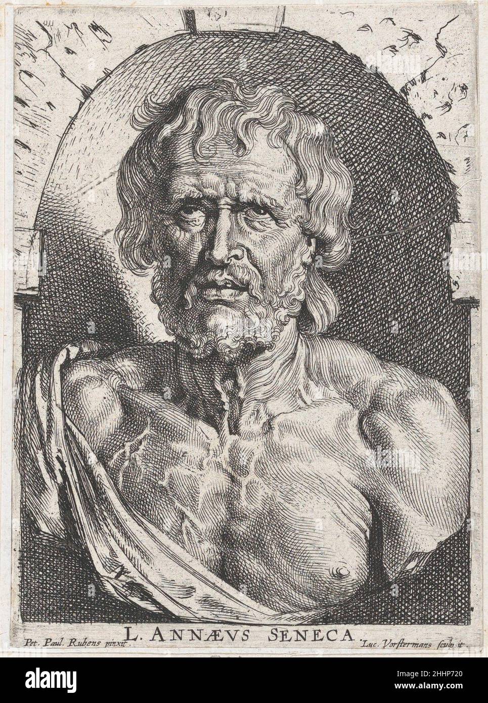 The bust of Seneca, in a niche ca. 1620 Lucas Vorsterman I Flemish. The ...