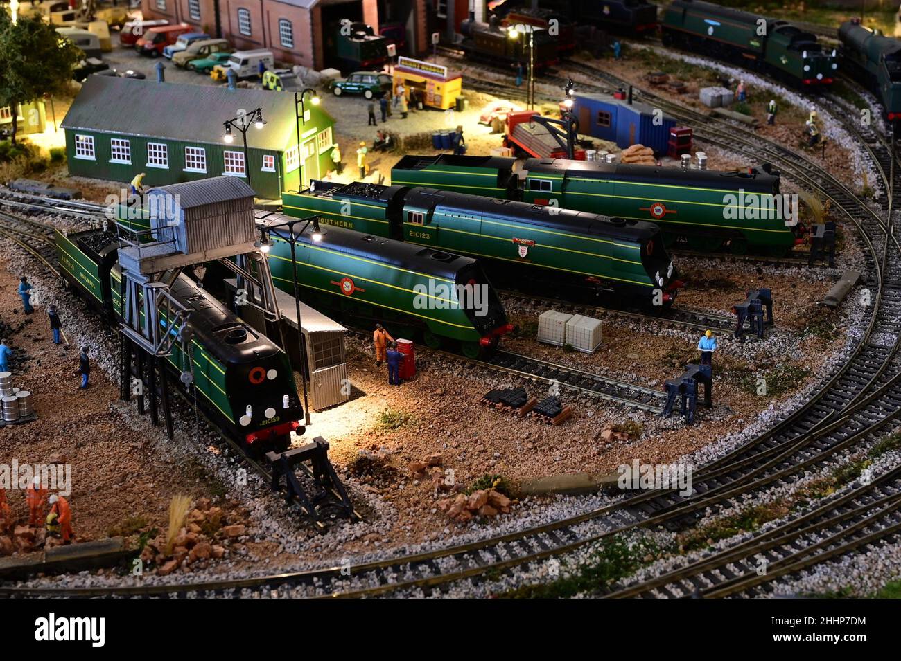 Models of Malachite green southern steam locomotives Stock Photo - Alamy