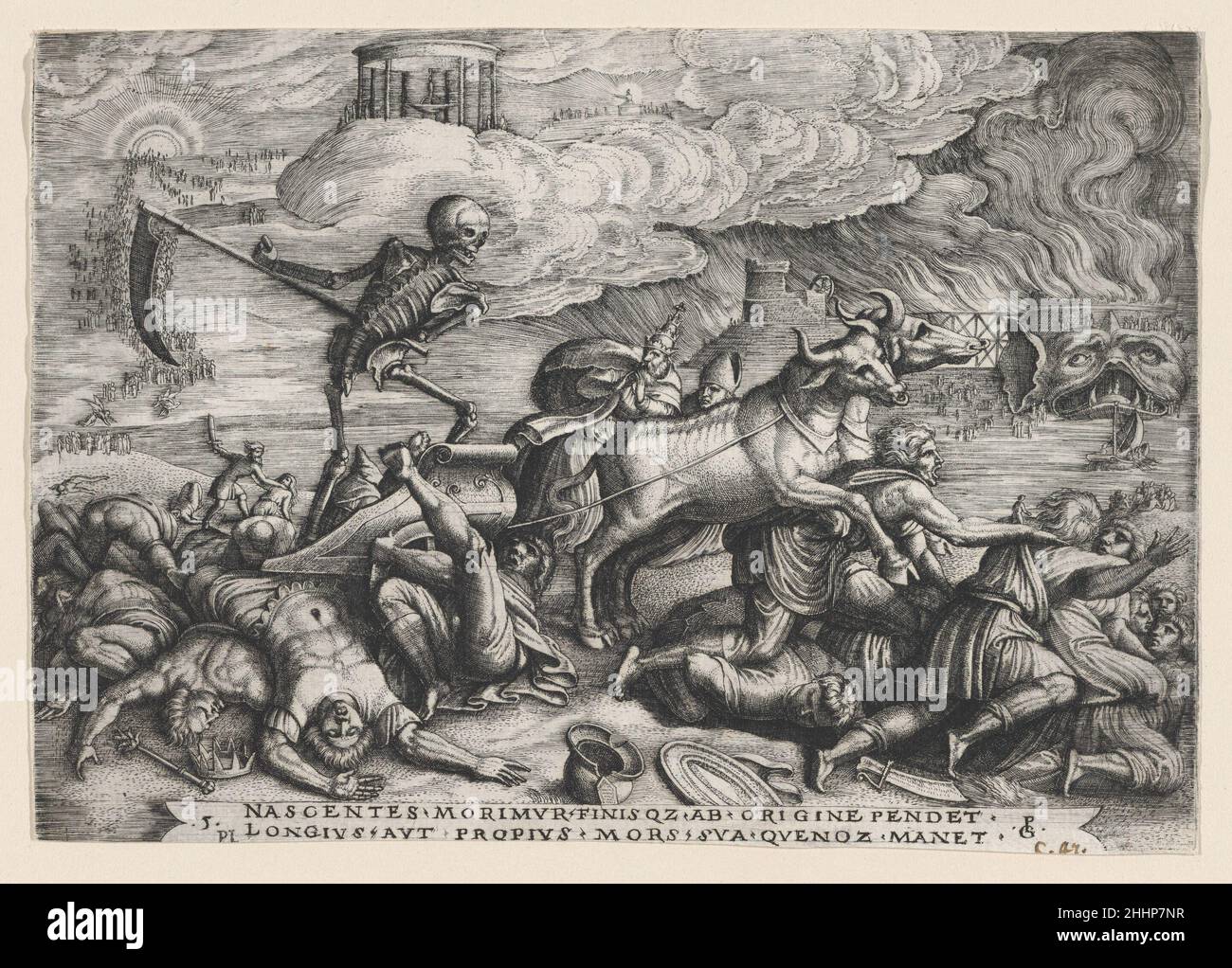 The Triumph of Death on Time, from The Triumph of Petrarch Georg Pencz ...