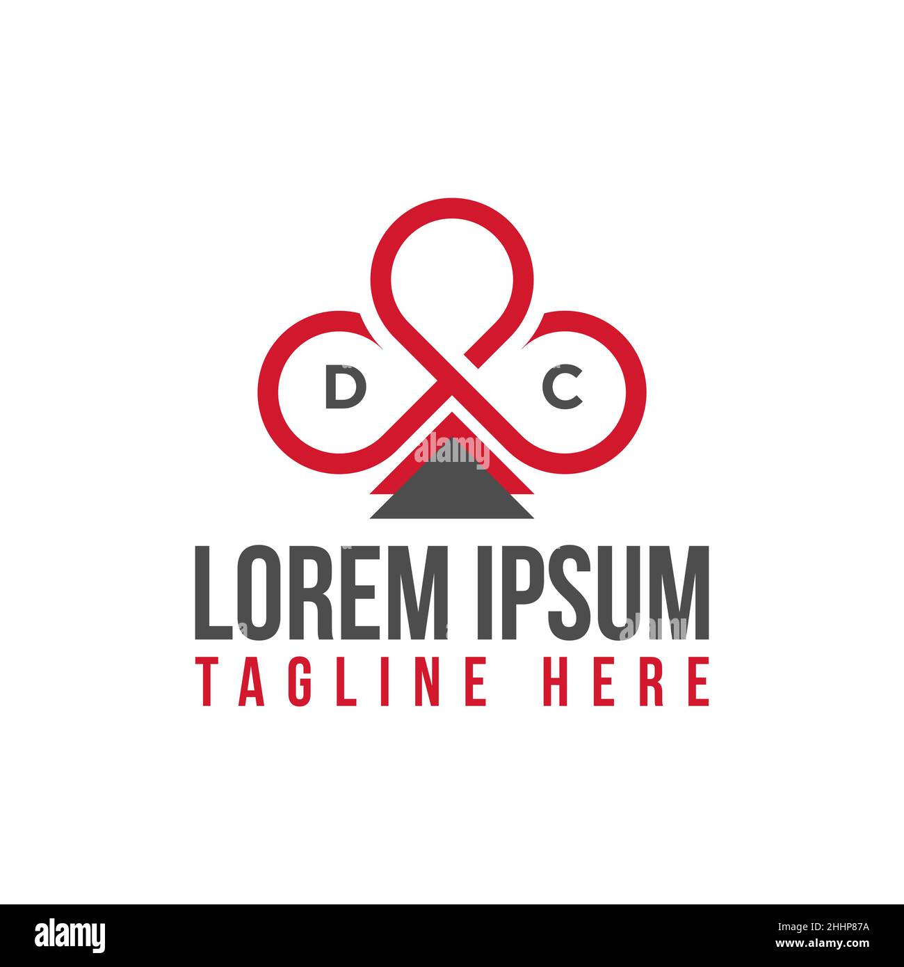 DC letter logo template vector design with abstract clover. Vector illustration EPS.8 EPS.10 ...