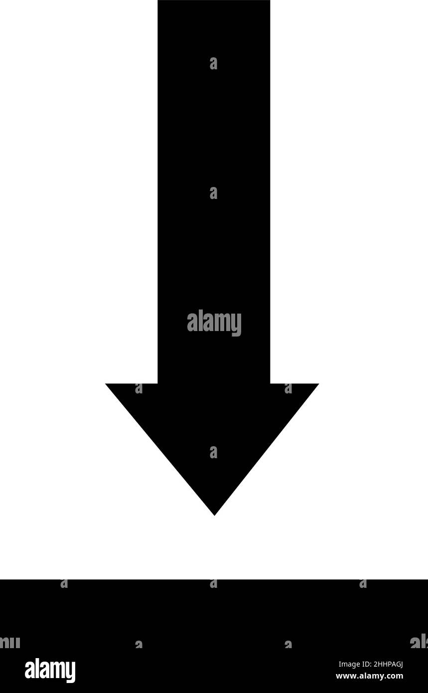 Vector illustration of down arrow icon in internet download concept ...