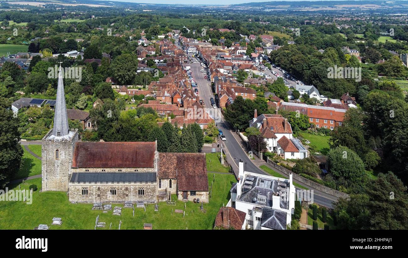 West Malling a view from Above Stock Photo - Alamy