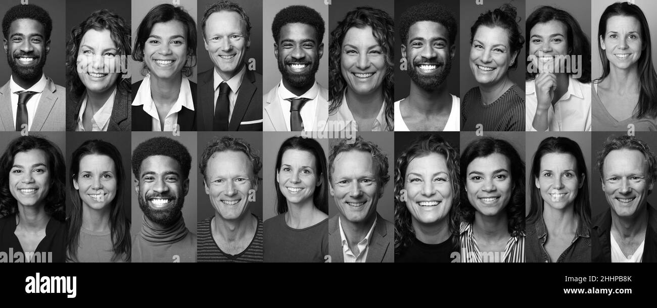 Group of beautiful people in a collage Stock Photo - Alamy