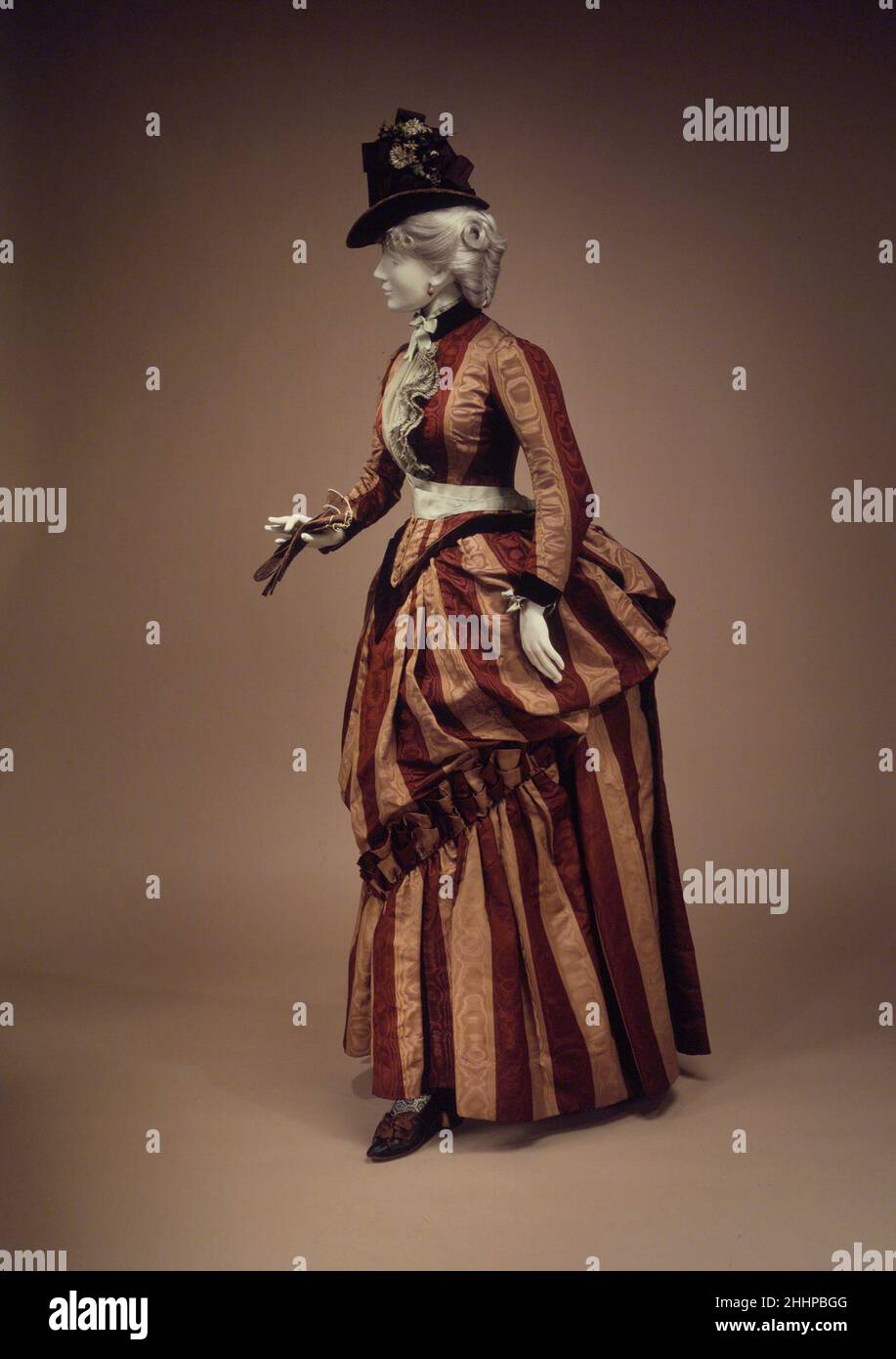 Dress 1888 House of Worth French The bustle silhouette, although ...
