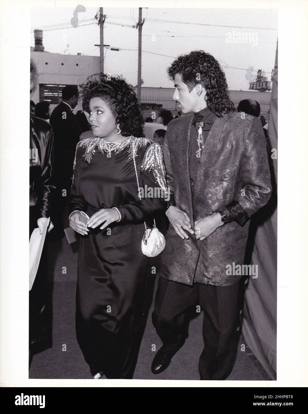 Rene Elizondo & Janet Jackson attend an event circa 1986 Credit: Ron ...