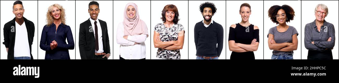 Group of beautiful people in a collage Stock Photo - Alamy