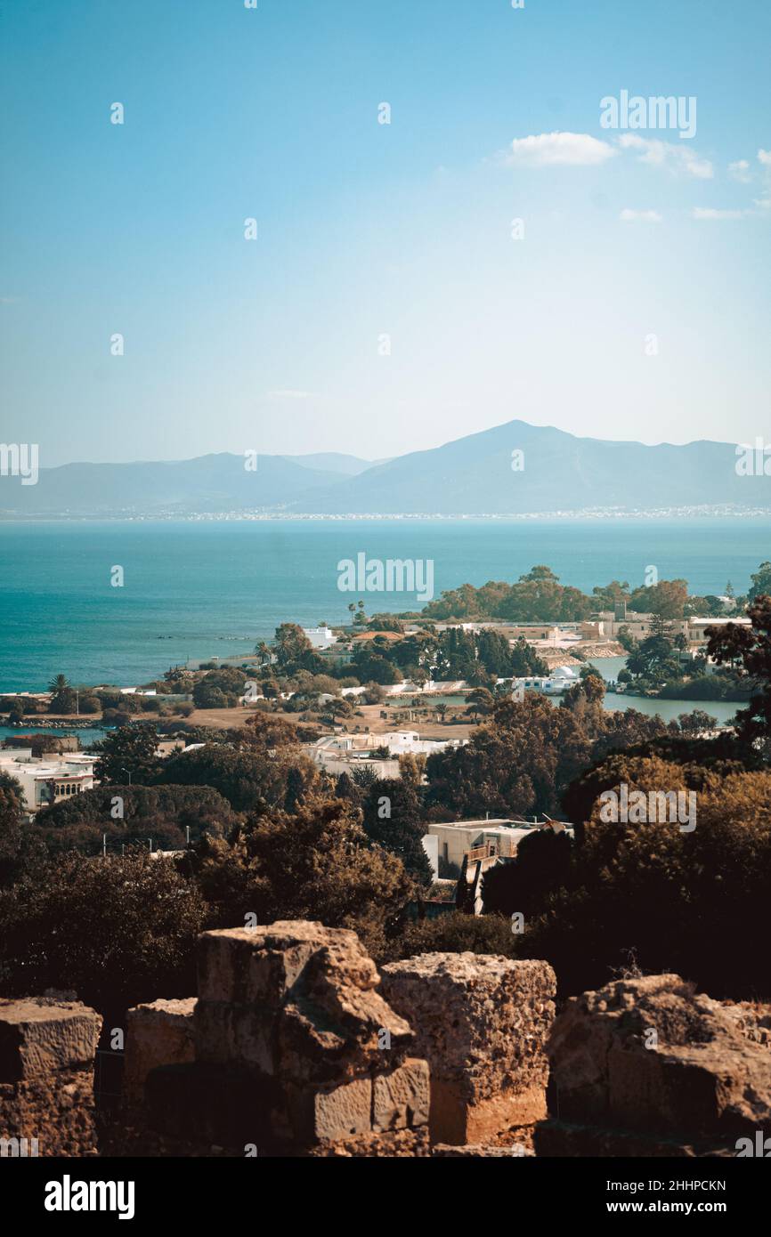 Ancient ruins of Carthage, Carthage, Birsa Hill, Tunisia Stock Photo ...