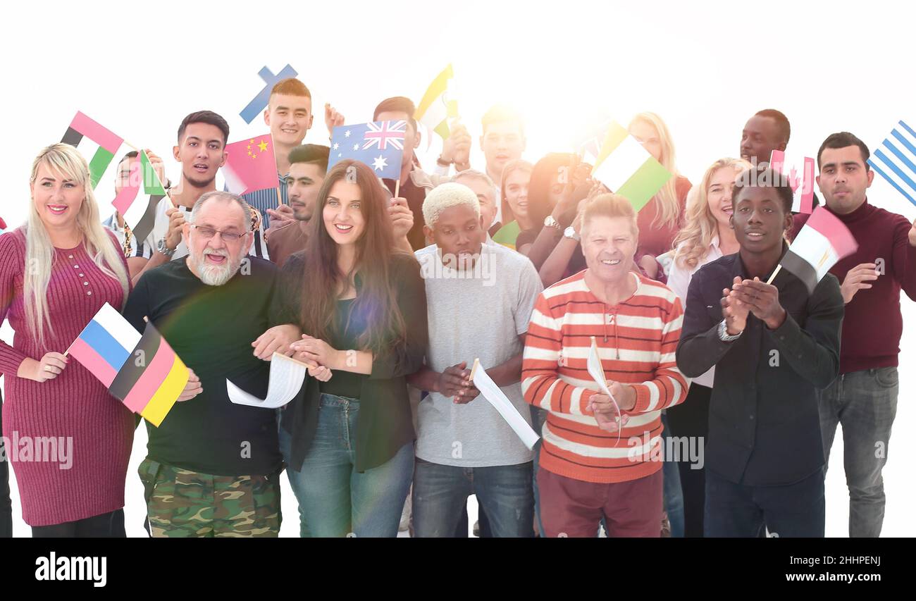 International group of people isolated over white background Stock ...