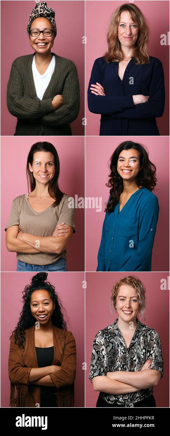 Group of beautiful people in a collage Stock Photo - Alamy