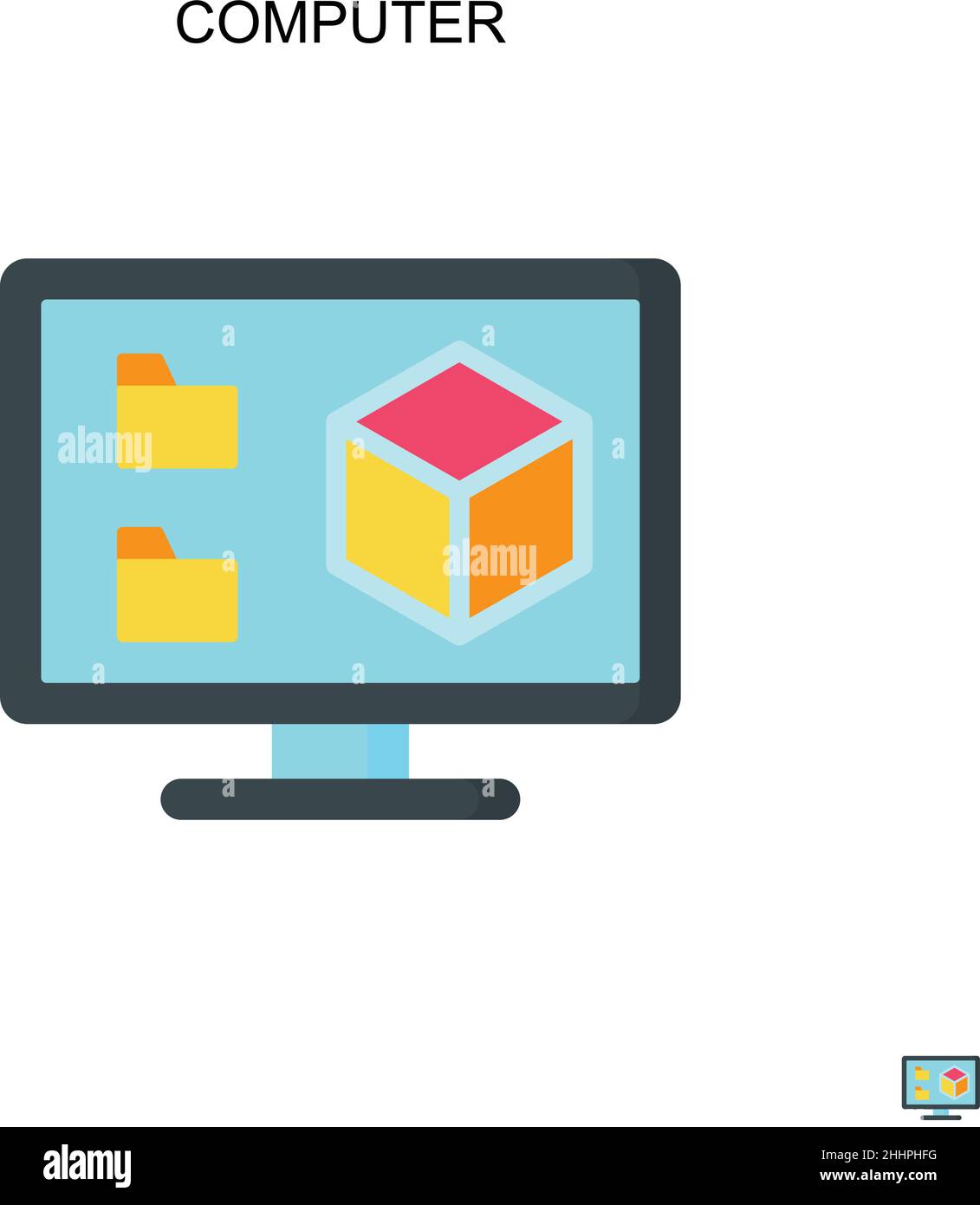 Computer Simple vector icon.Perfect color modern pictogram on editable ...