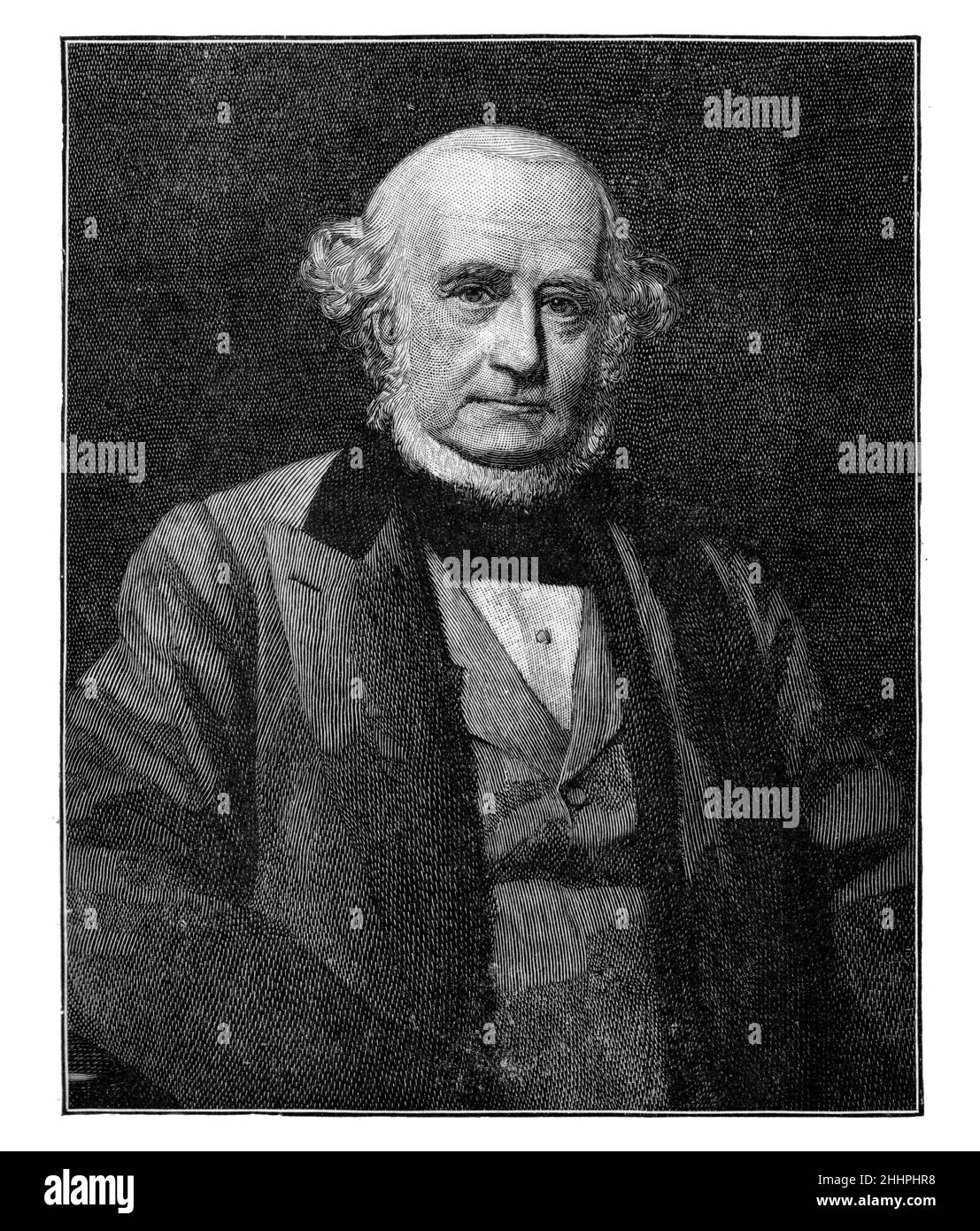 Black and White Illustration; Portrait of Richard Monckton Milnes, 1st ...